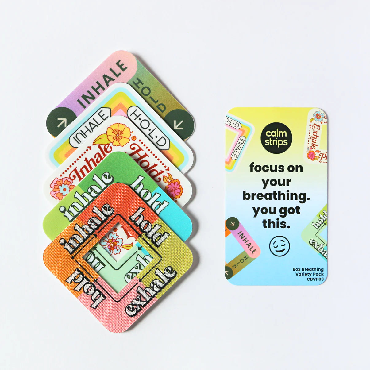 Calm Strips Box Breathing Sticker Variety Pack – Pinecone Wellness